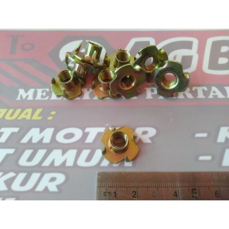 Jual Tee Nut M8 / Mur Cakar M8 (Baut 12) / Mur Tanam Kayu / T Nut / Mur ...