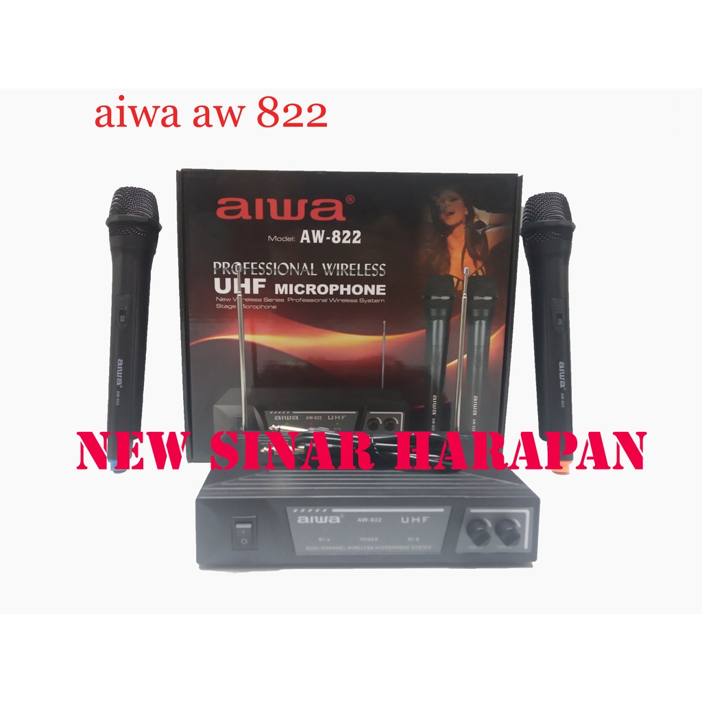 Jual mic Wireles aiwa aw 822/mic genggam aiwa aw 822 wireless | Shopee ...