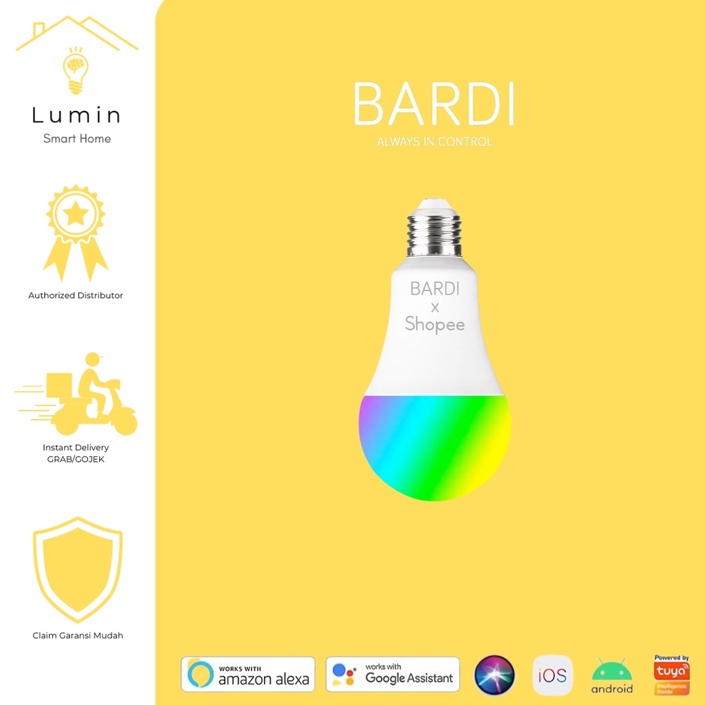 Jual BARDI Smart Bulb BT 9W RGBWW | Shopee Indonesia