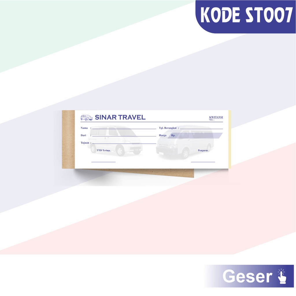 Jual CETAK KWITANSI TIKET TRAVEL CUSTOM NAMA BISA SATUAN TANPA MINIMAL ...