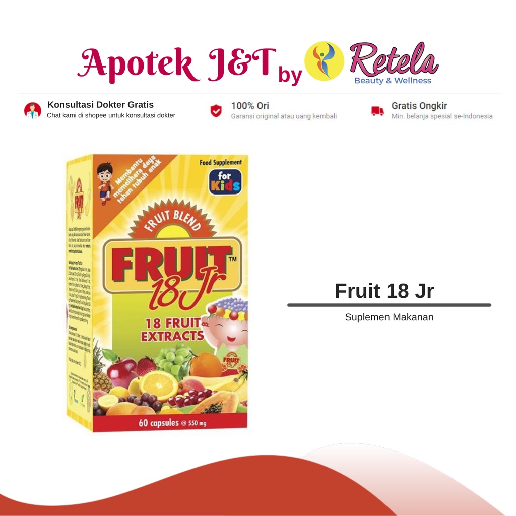 Jual FRUIT 18JR 500MG 1 BOTOL 30 CAPSUL | Shopee Indonesia