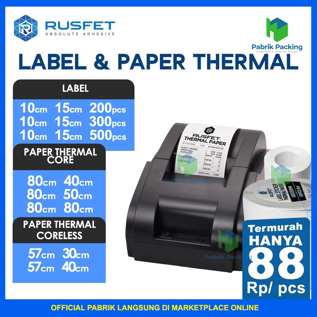 Jual Label Thermal Resi Lebel Paper Thermal Label Barcode A6 Stiker ...