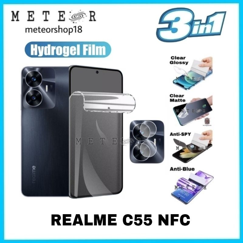 Jual REALME C55 TEMPERED GLASS ANTI GORES KACA BENING CLEAR HYDROGEL LENTUR SCREEN GUARD LAYAR ...