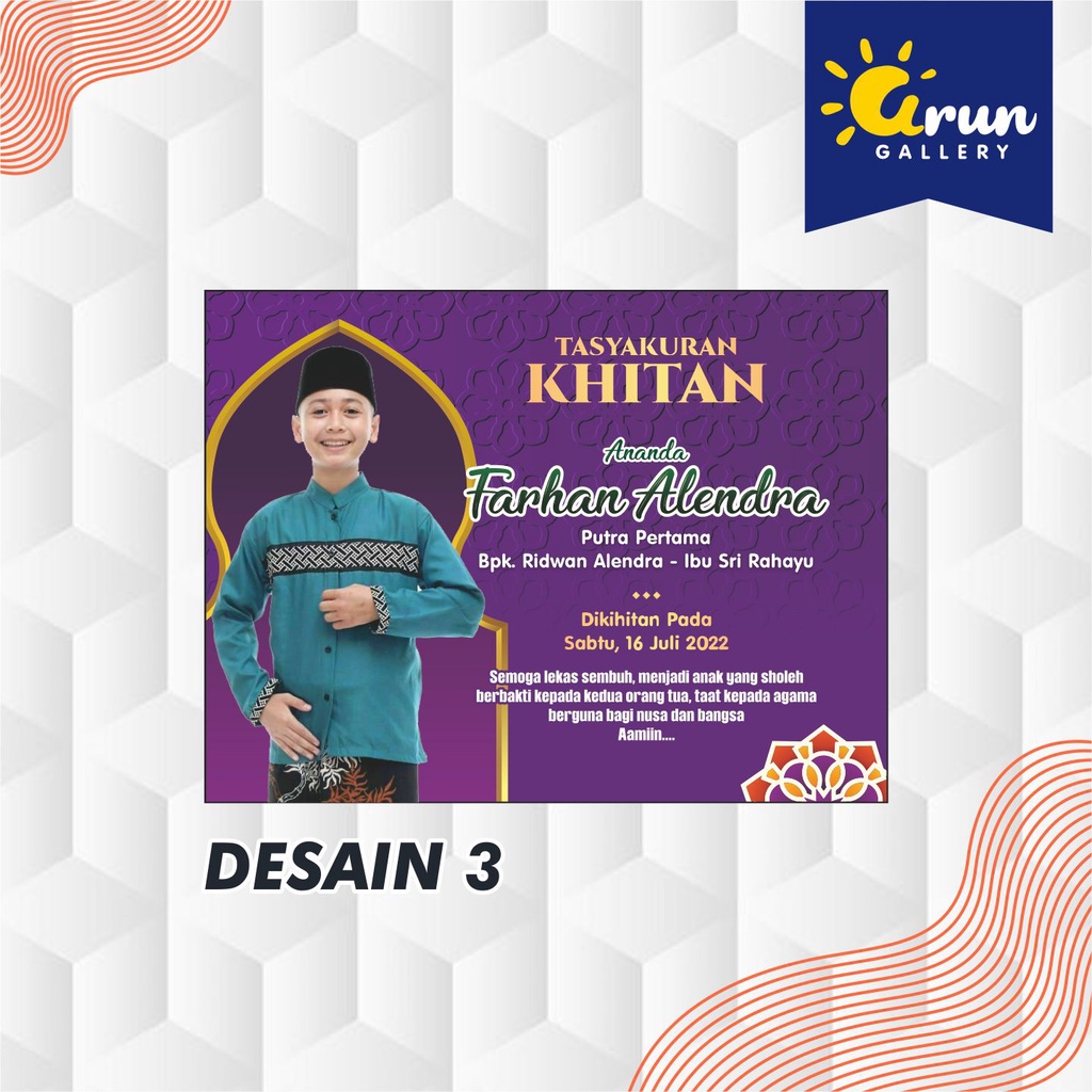 Jual BANNER KHITAN / SPANDUK SYUKURAN KHITAN / SPANDUK KHITANAN 400 x ...