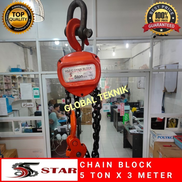 Jual Takel 5 Ton x 3 Meter Super Takada - Chain Block 5T x 3M | Shopee ...