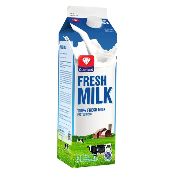Jual DIAMOND MILK FRESH PLAIN 946 ML - SUSU | Shopee Indonesia