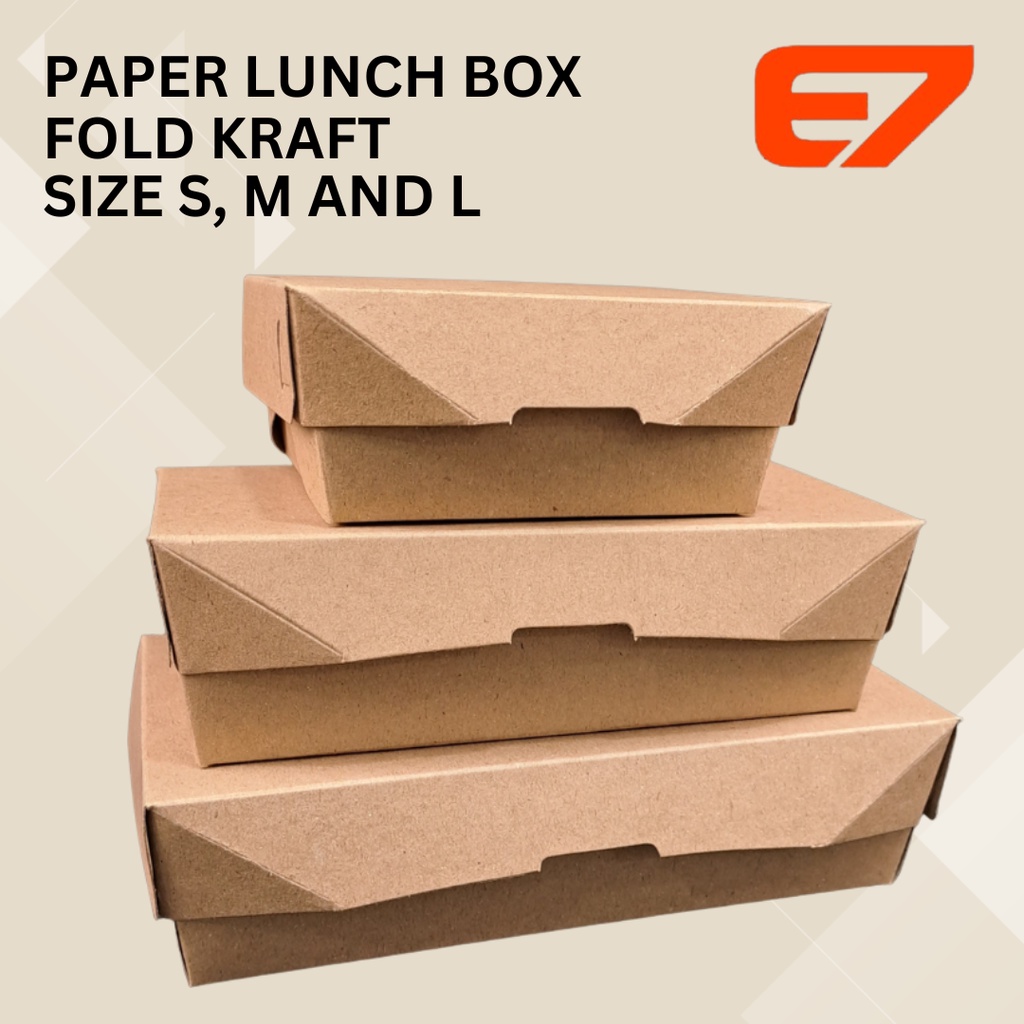 Jual Paper Lunch Box Kraft Kardus Kotak Nasi Makin Ukr S M L (600pcs ...