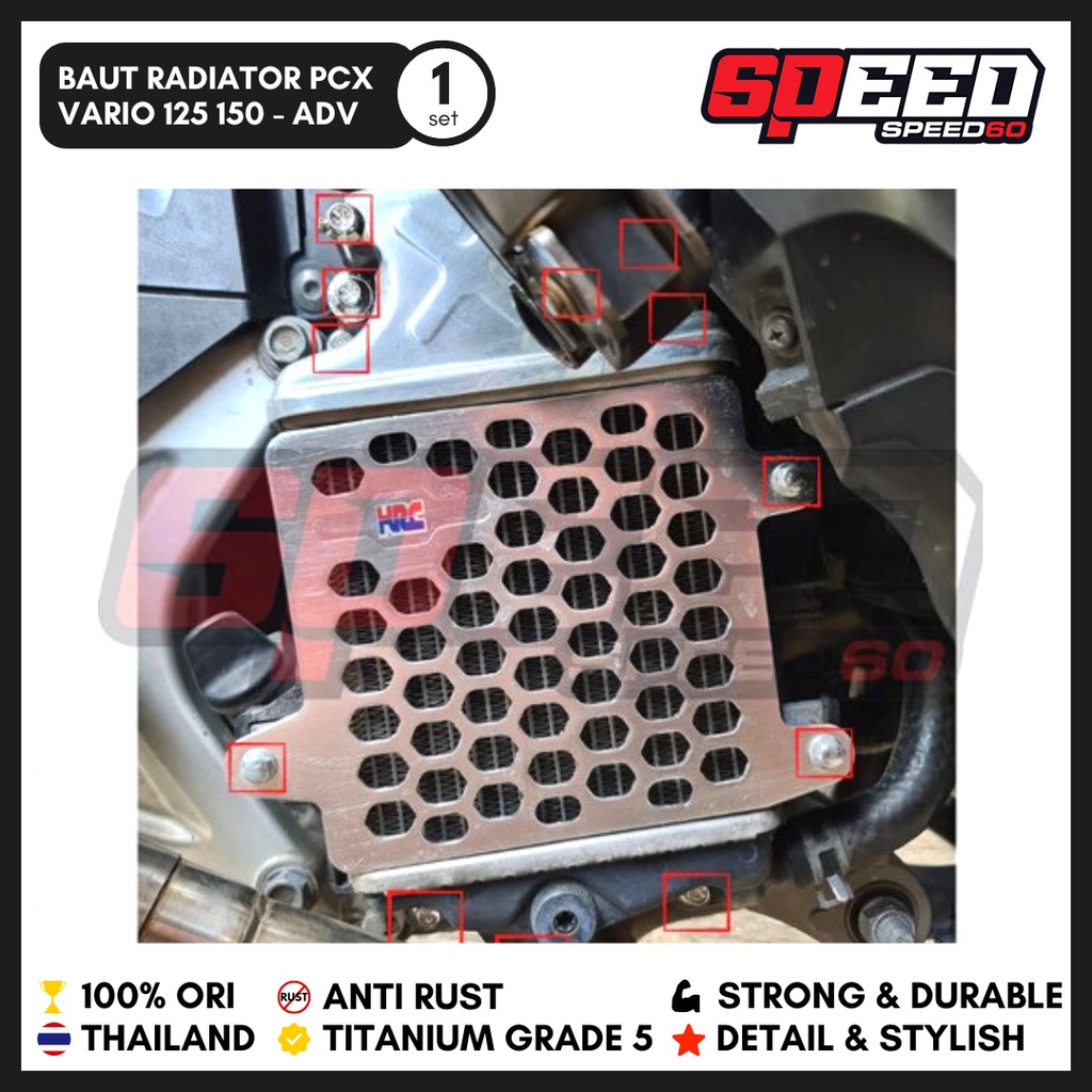 Jual Probolt Titanium Baut Set Cover Radiator Variasi TZM Vario PCX ADV ...