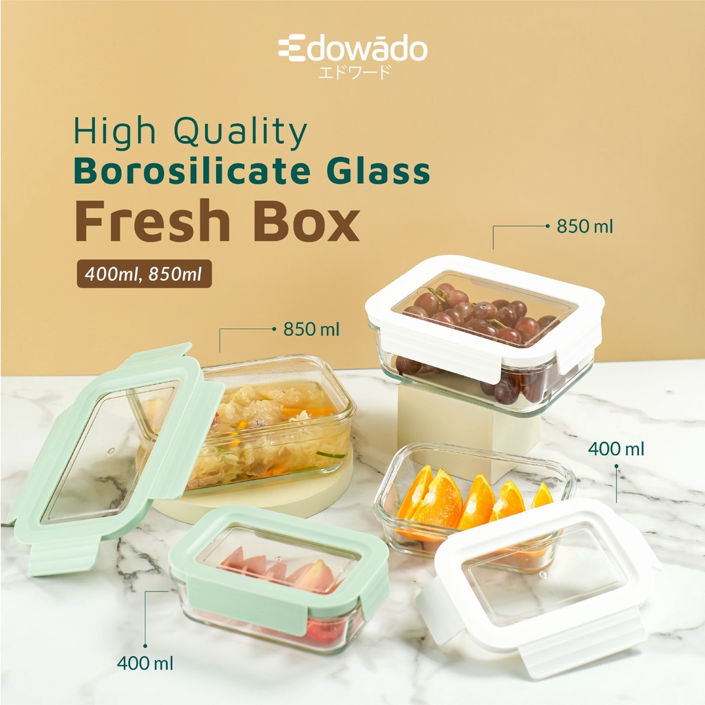 Jual Kotak Makan Kaca Food Container Glass Persegi Tempat Makanan Kaca ...