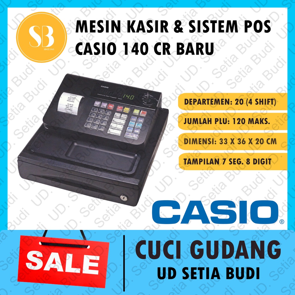 Jual Mesin Kasir dengan POS Casio 140 CR 120 PLU Cash Register Asli ...