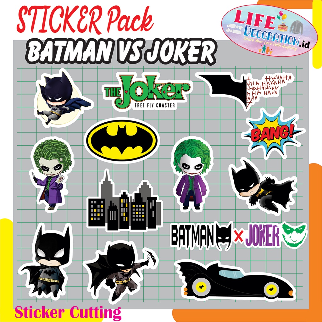 Jual STIKER BATMAN VS JOKER / STICKER PACK JOKER BATMAN | Shopee Indonesia