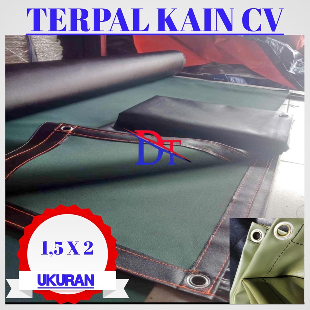 Jual TERPAL KAIN CV/ TERPAL TNI SEMI KULIT UKURAN 1.5X2 KUAT DAN TEBAL | Shopee Indonesia