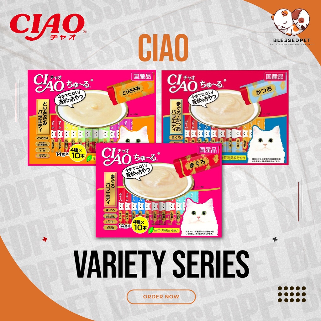 Jual CIAO Variety Series Snack Kucing Liquid isi 40pcs | Shopee Indonesia