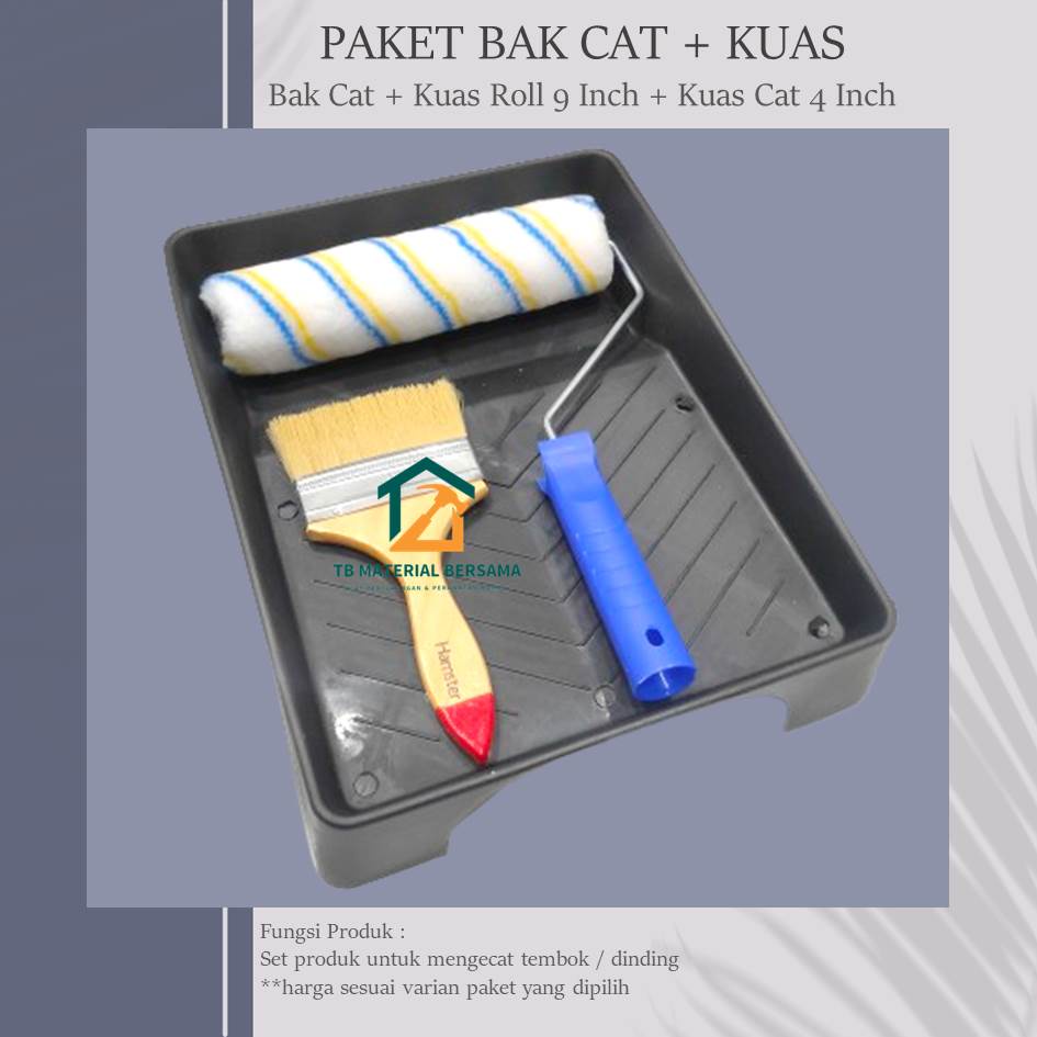 Jual HAMSTER PAKET Bak Cat + Kuas Roll PATEN 9 inch / Bak Cat Tembok ...