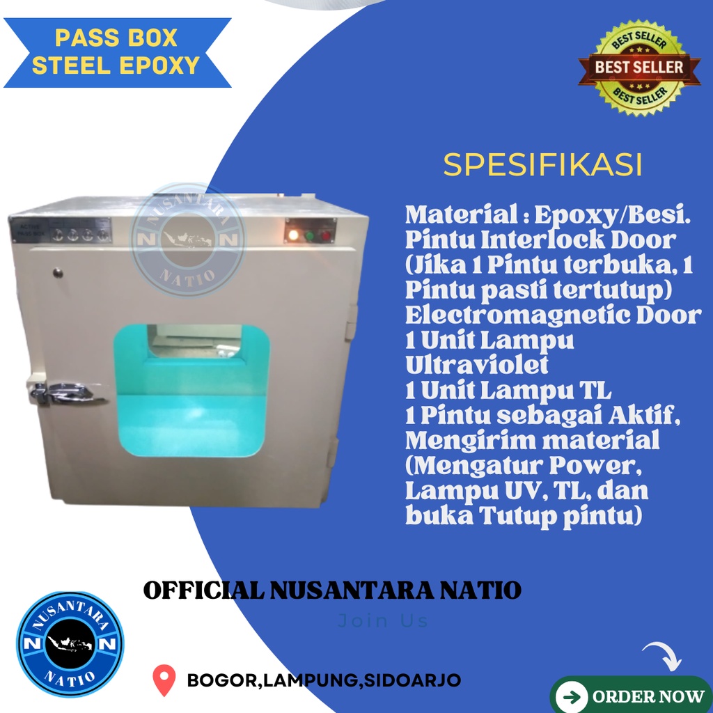 Jual Pass Box Epoxy / Passbox Besi 60x60x50 cm Interlock Door (Clean ...
