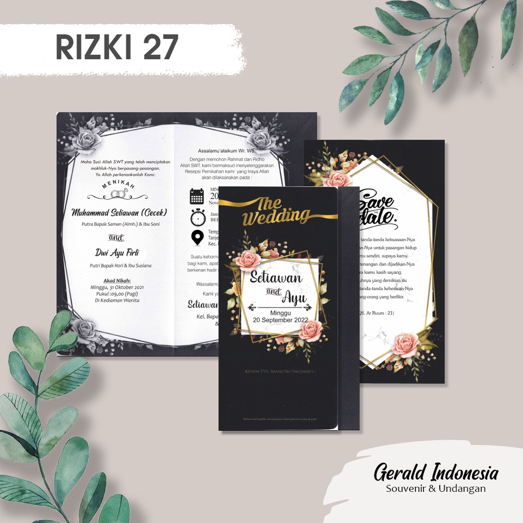 Jual UNDANGAN PERNIKAHAN MURAH UNIK ELEGAN GLAMOR - UNDANGAN RIZKI 27 ...