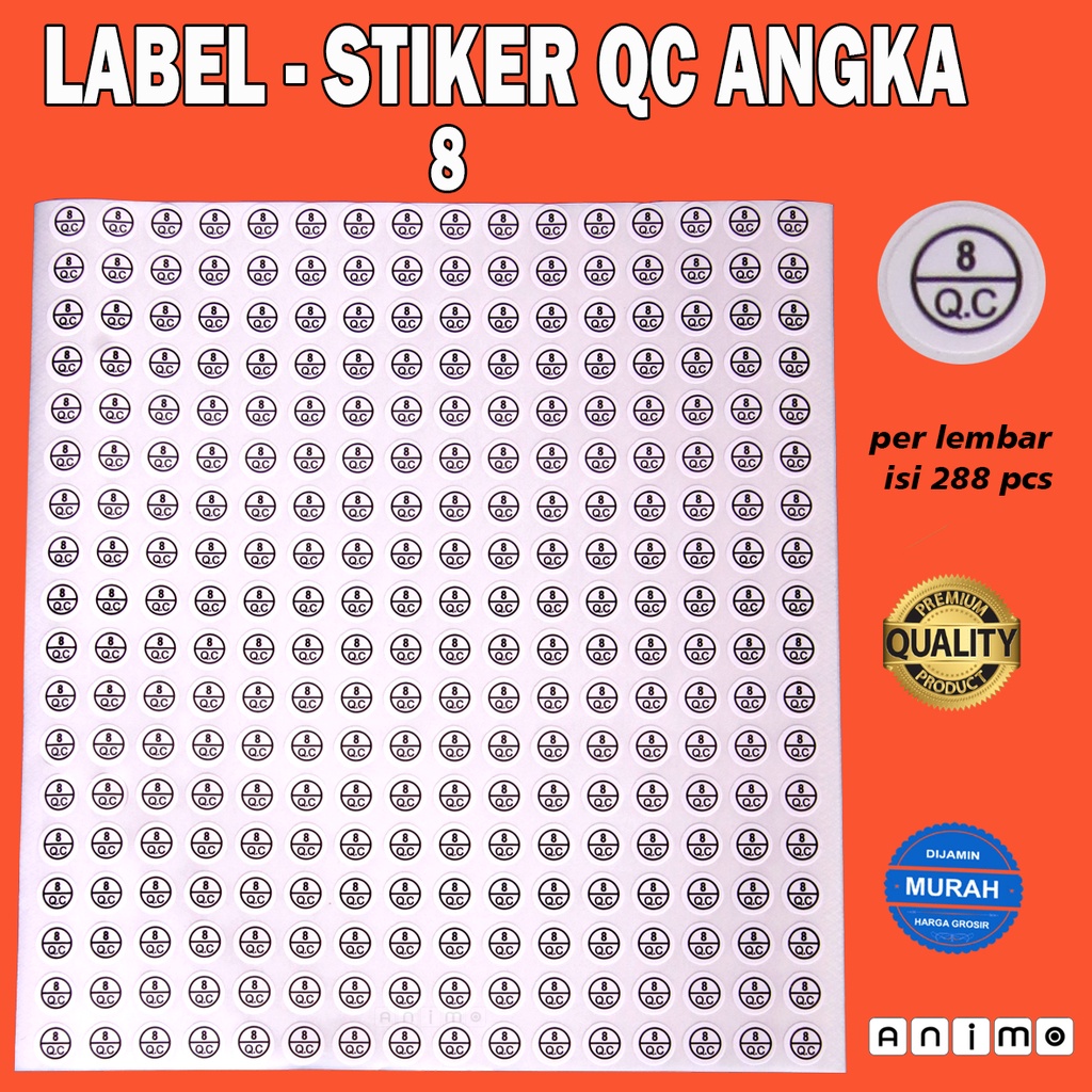 Jual STIKER QC ANGKA - Quality Control Number Sticker 9 MM = 0,9 CM ...