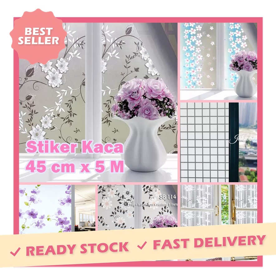 Jual PROMO STIKER KACA 5 METER X 45CM / sticker kaca murah | Shopee ...