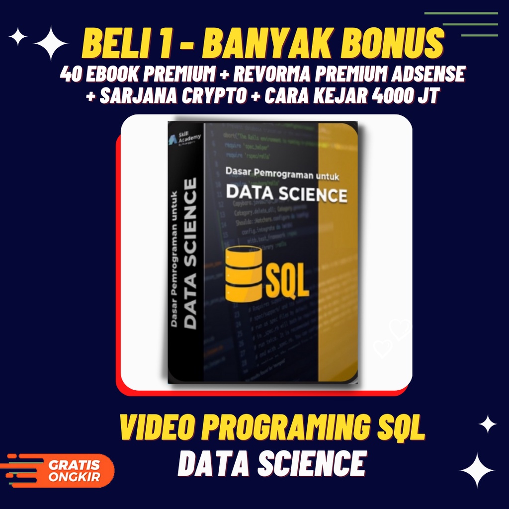 Jual Tutorial Belajar Tentang Basic Sql Data Science Untuk Pemula Sampai Mahir Shopee Indonesia 