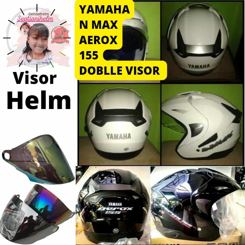 Jual kaca helm yamaha N MAX aerox 155 double visor HALF FACE FLAT ...