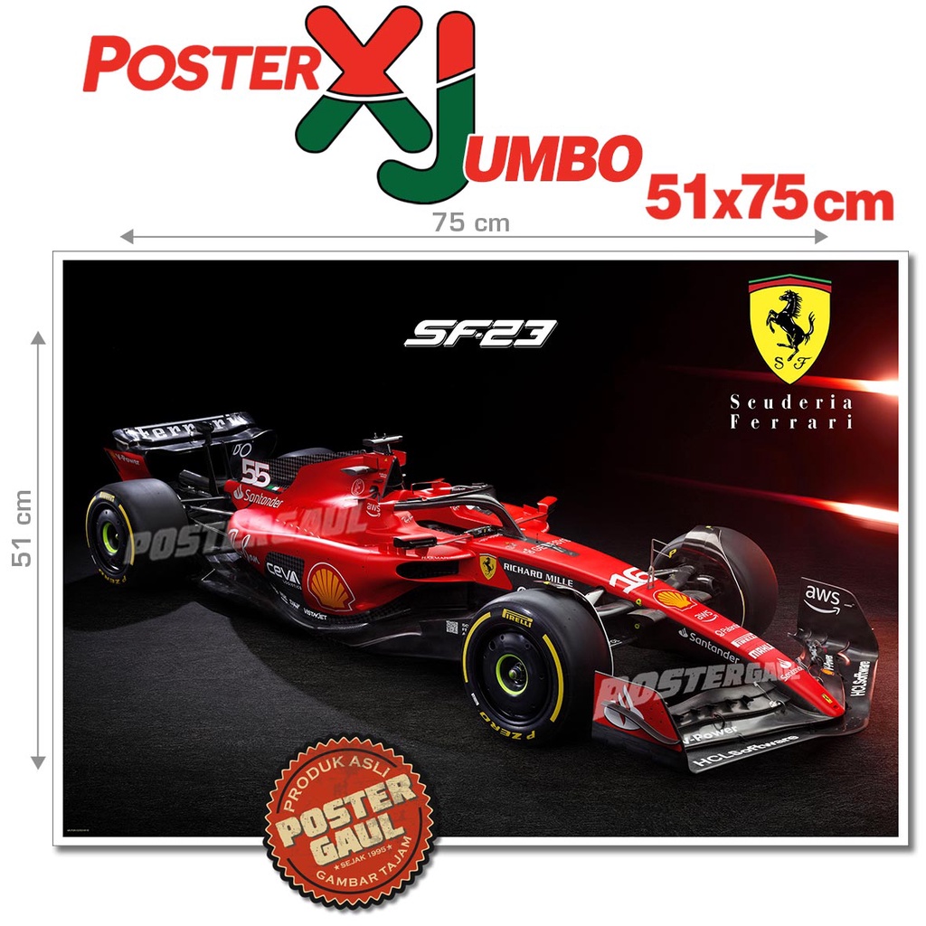 Jual Poster XJumbo F1 2023 : SCUDERIA FERRARI SF-23 #XJFJP289-23 ...