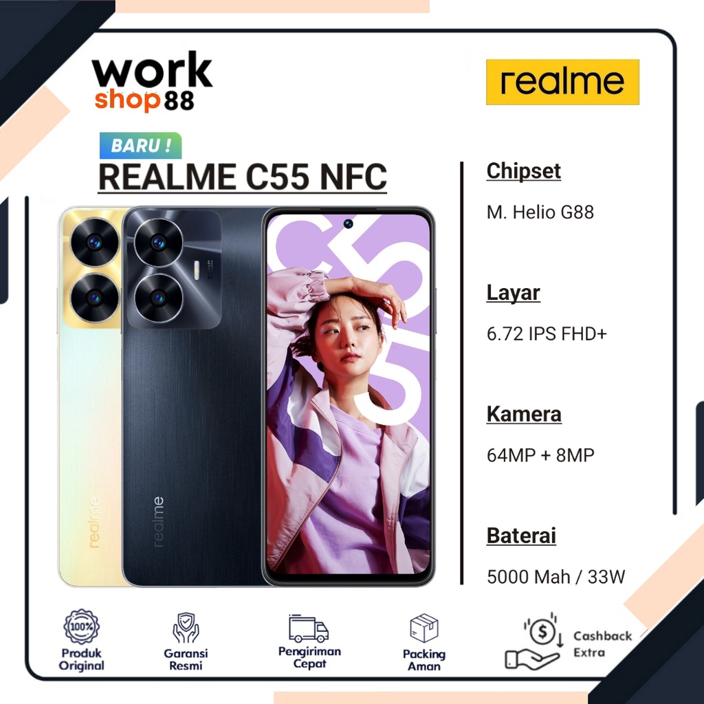Jual Produk Baru - HP Realme C55 NFC - [8GB + 8GB Extended Up To Ram ...