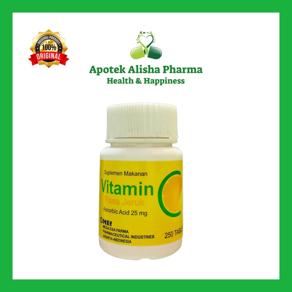 Jual Vitamin C Rasa Jeruk (Botol 250tablet) MEF | Shopee Indonesia