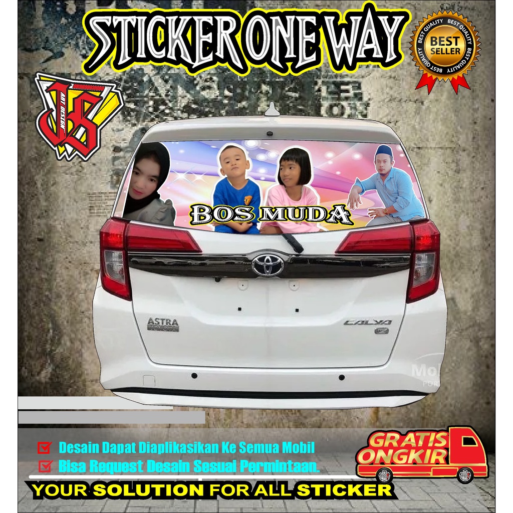 Jual [TERBARU]TERBARU STICKER ONE WAY KACA MOBILCALYA BISA REQUEST NAMA ...
