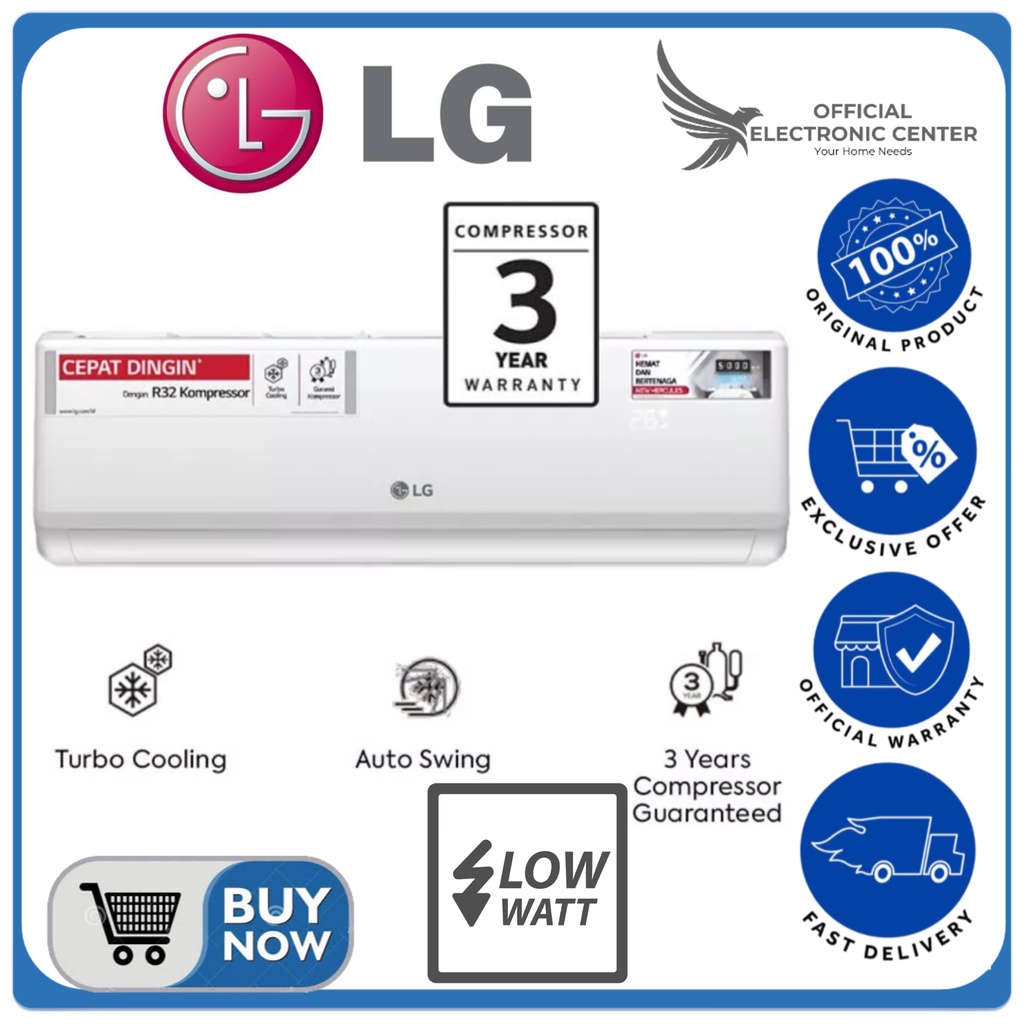 Jual LG AC STANDARD 3/4 PK H07TN4 H07 H 07TN4 NEW HERCULES R32 TURBO COOLING RESMI ORIGINAL AC 3 ...