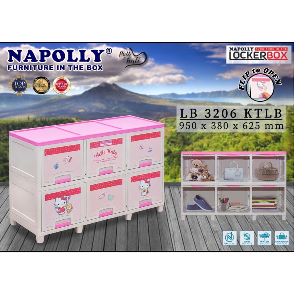 Jual Lemari Plastik Locker Box Naiba Napolly Locker Besty HELLOKITTY 6 ...