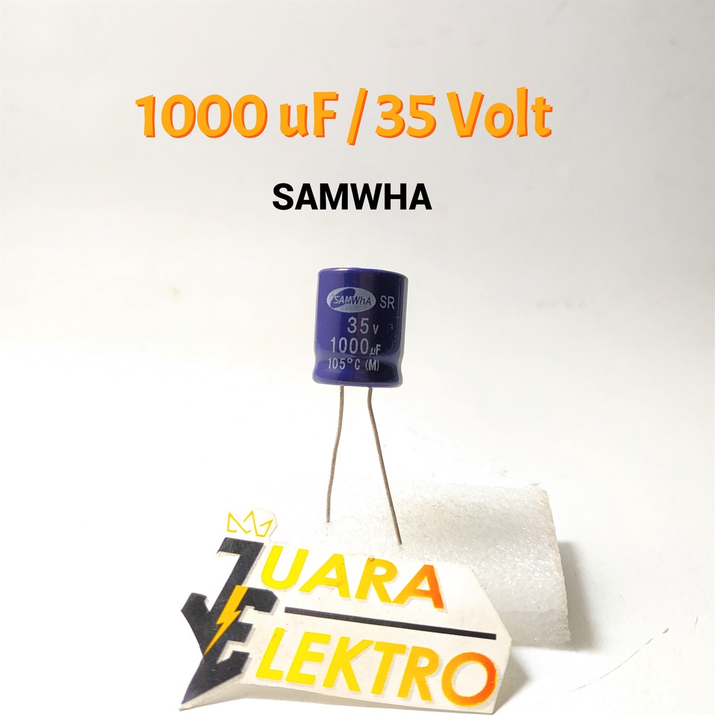 Jual KAPASITOR ELCO 1000uF / 35V | Elko 1000 uF/35 Volt (SAMWHA) | Shopee Indonesia