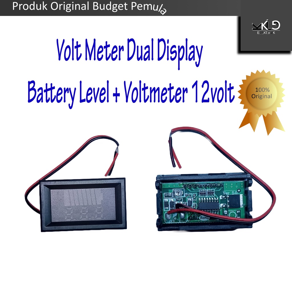 Jual Dual Display Battery Level + Voltmeter Progress Bar Baterai Aki 12v | Shopee Indonesia