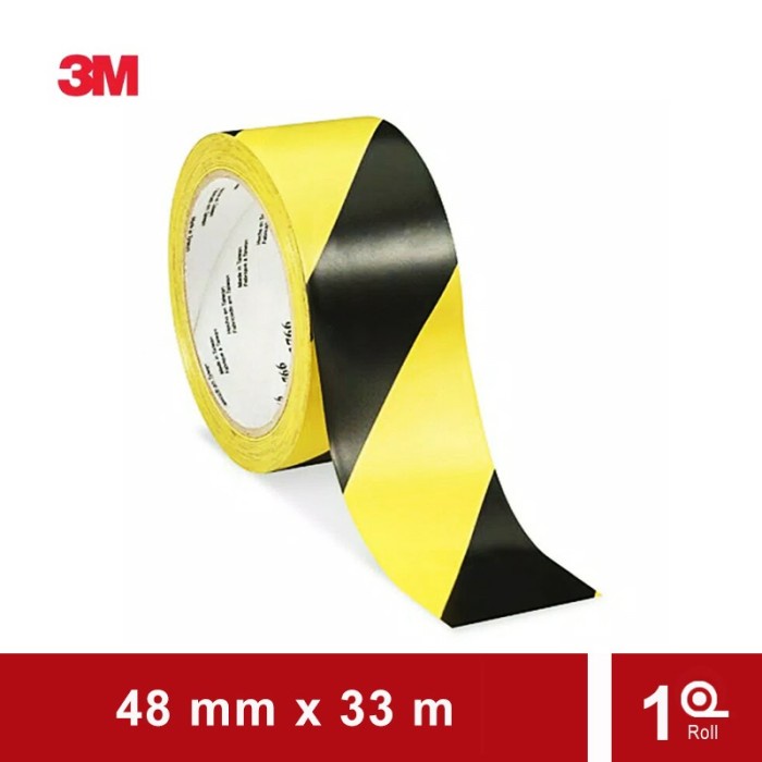 Jual Terlaris 3M 766 Lakban Police Line Tape Marking Floor Hitam Kuning - 2" X 36Y | Shopee ...