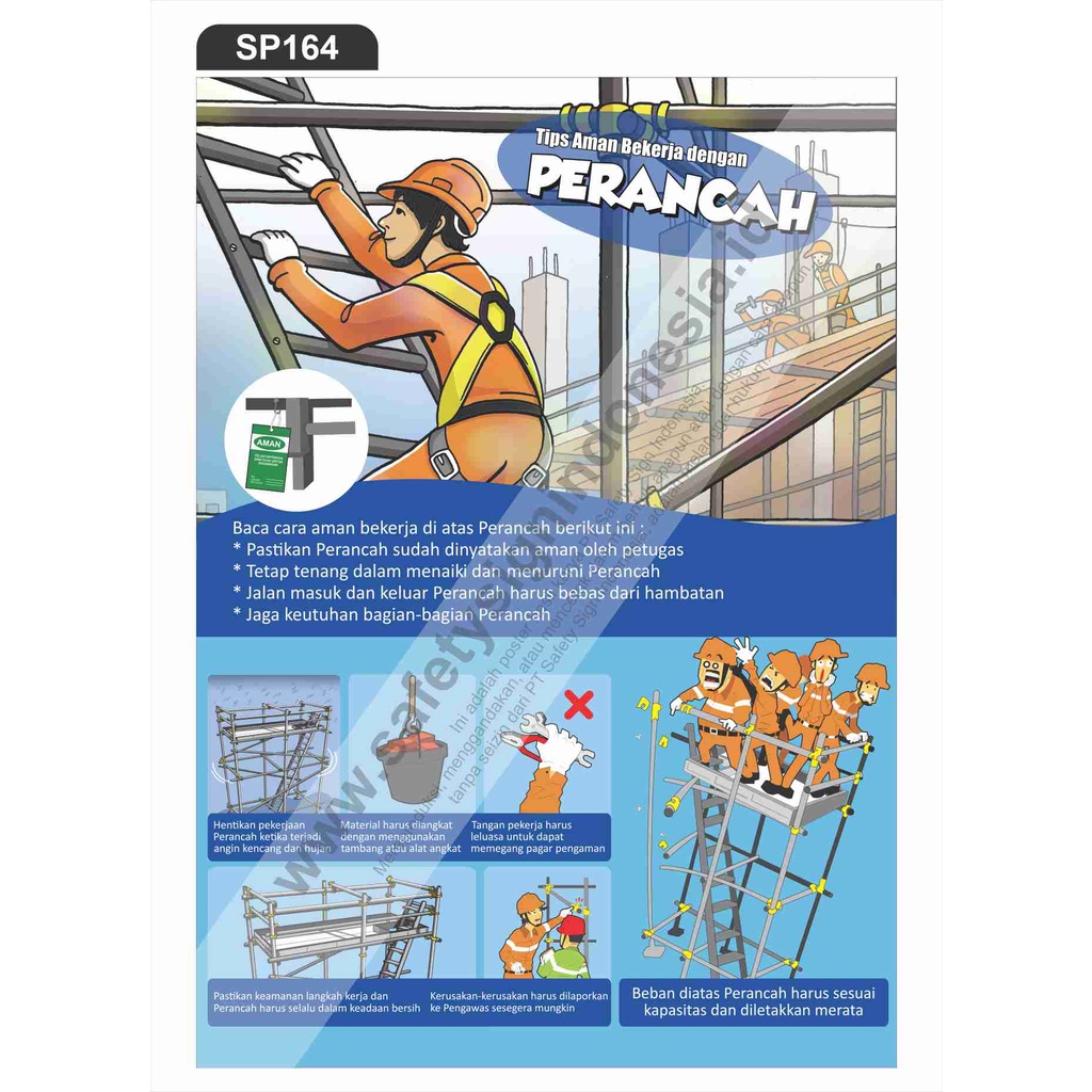 Jual SP164 Poster K3 Safety A3 - Tips Aman Bekerja Dengan Perancah ...