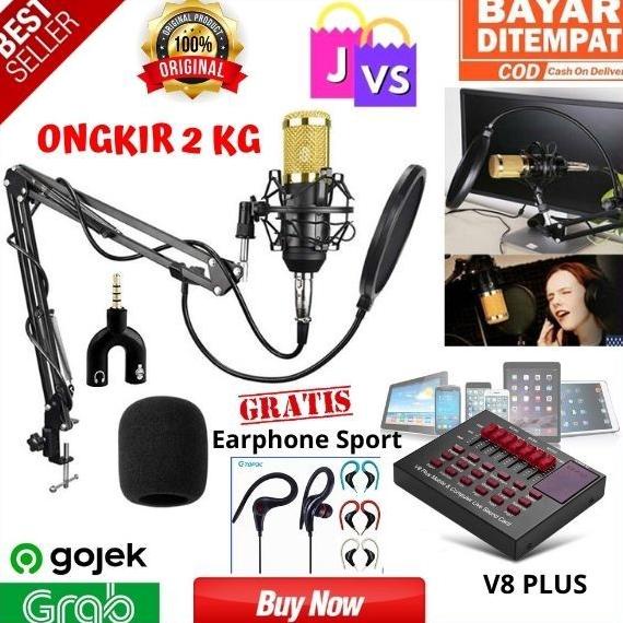 Jual Paket Recording Full Set Mic Bm 800 V8 Plus paket Youtuber ...