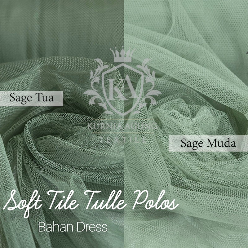 Jual Kain Tile Soft Tile Tulle Polos Warna Sage Green Bahan Gaun Gamis ...
