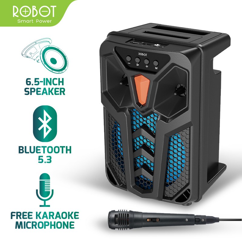 Jual Robot Speaker Karaoke Bluetooth 5.1 Portable RB300 RGB Light ...