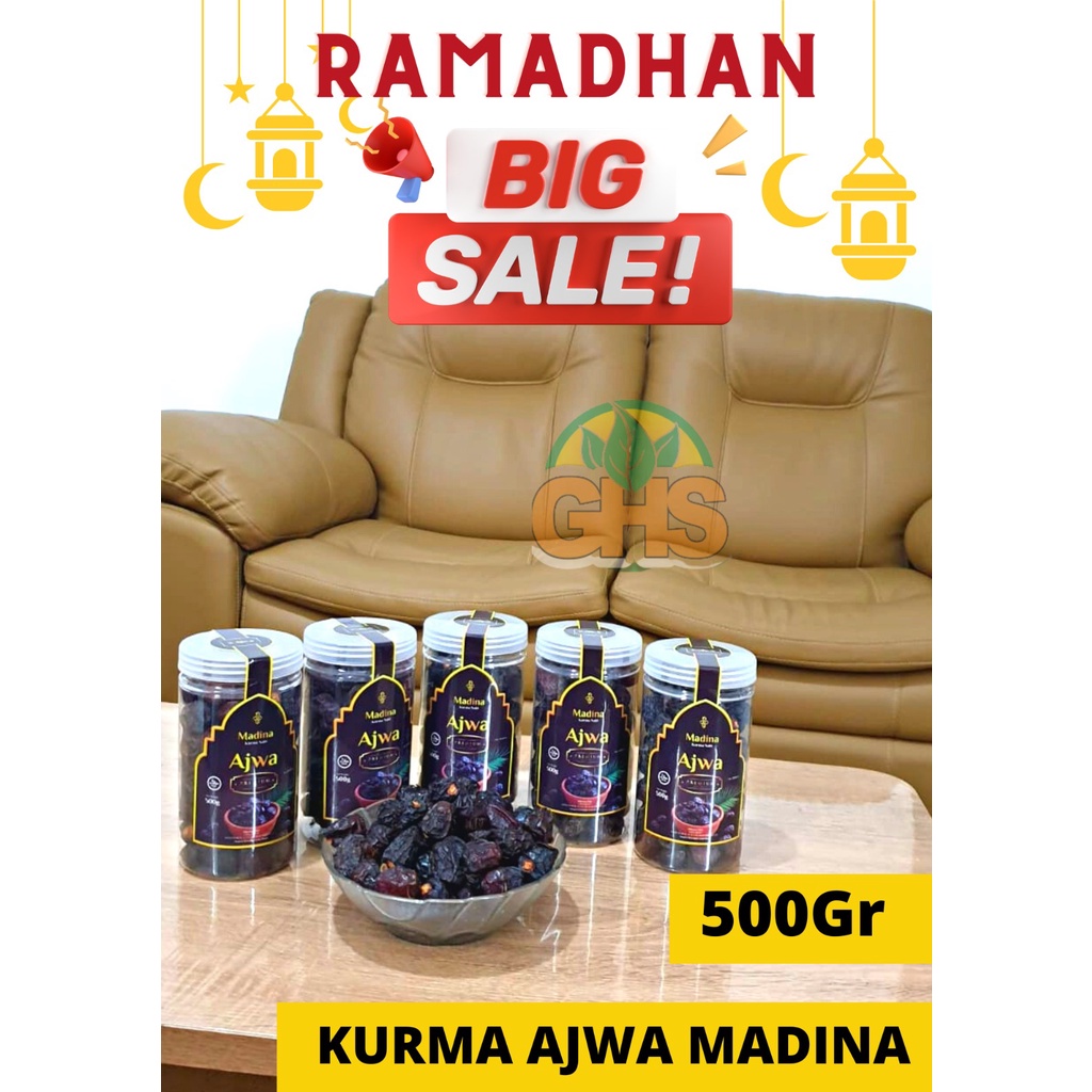 Jual Kurma Ajwa Madina Premium - Kurma Ajwa Tabung 500 Gram - Kurma ...