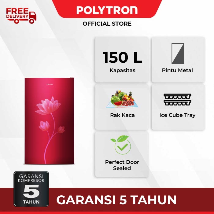 Jual POLYTRON Kulkas 1 Pintu Metallic 150 Liter PRB 159R | Shopee Indonesia