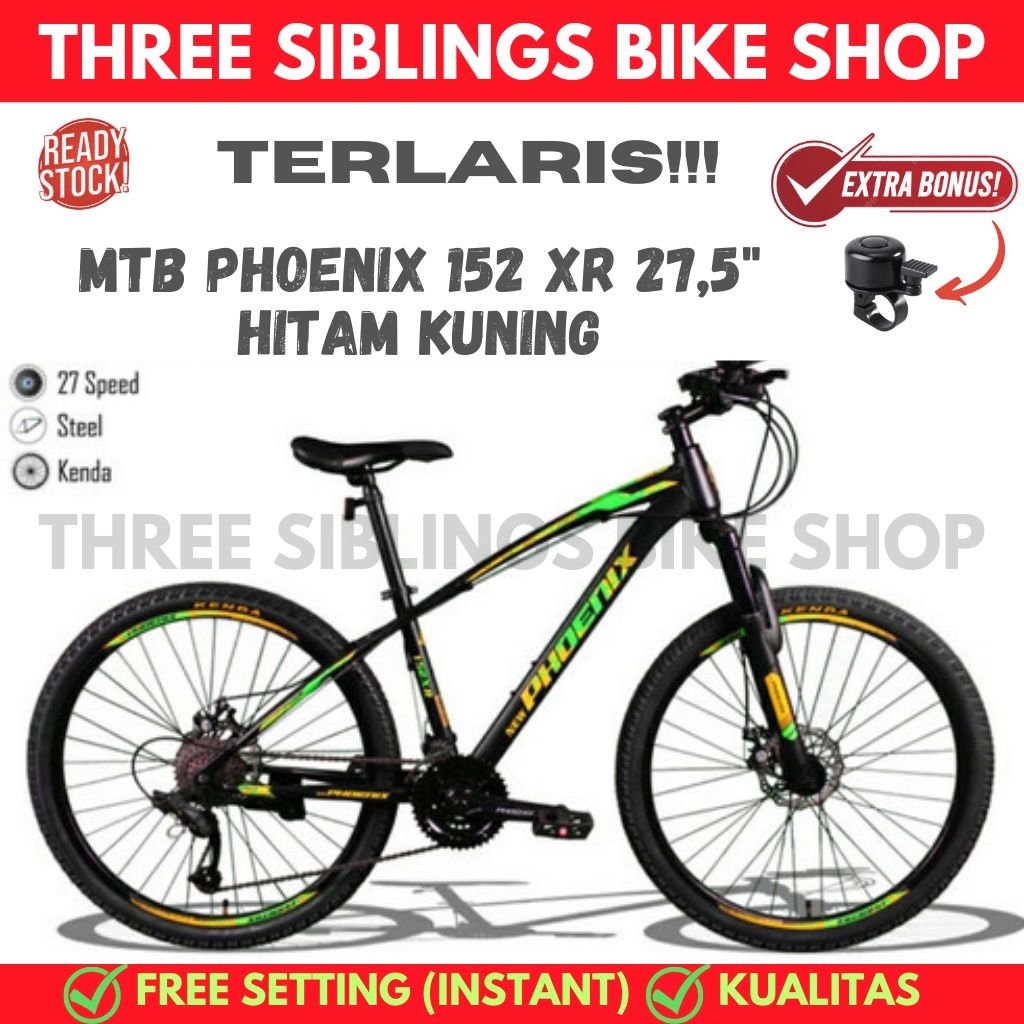 Jual SEPEDA GUNUNG MTB PHOENIX 152 XR 27,5 INCH 27 SPEED DOUBLE DISC ...