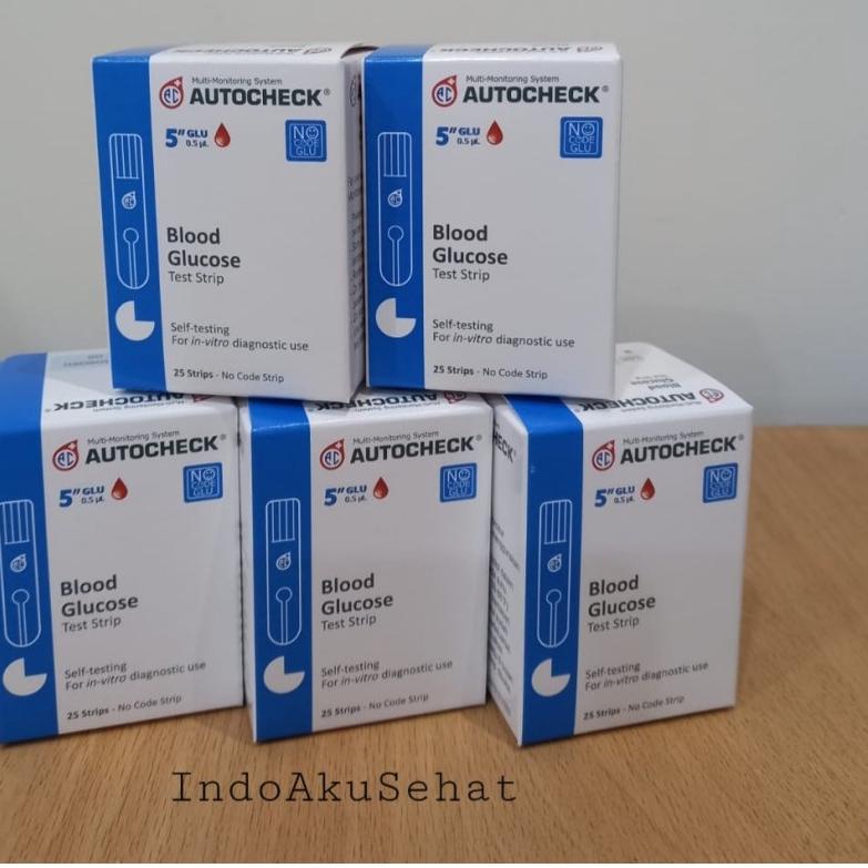 Jual STRIP AUTOCHECK BLOOD GLUCOSE/GULA DARAH - ISI 25 STRIP | Shopee ...