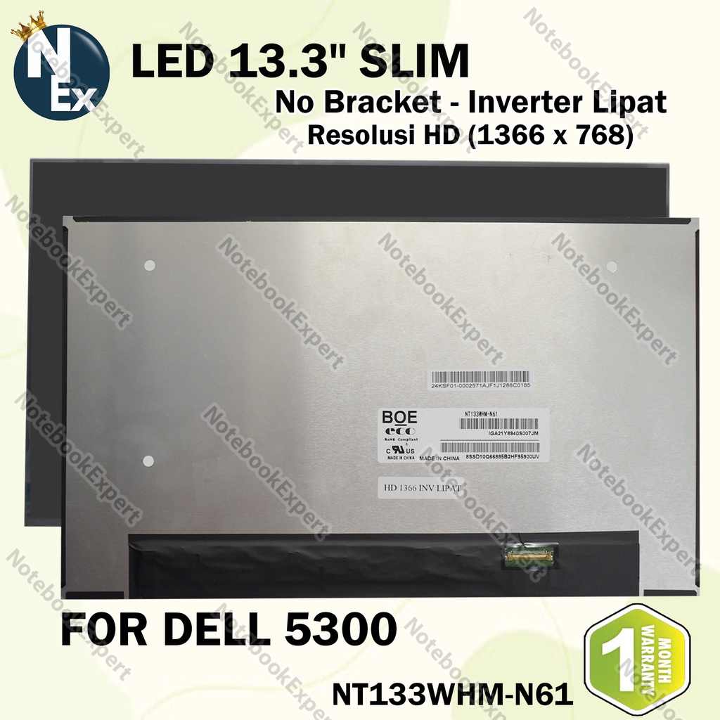 Jual LED 13.3" SLIM NT133WHM-N61 HD INV LIPAT FOR DELL 5300 | Shopee ...