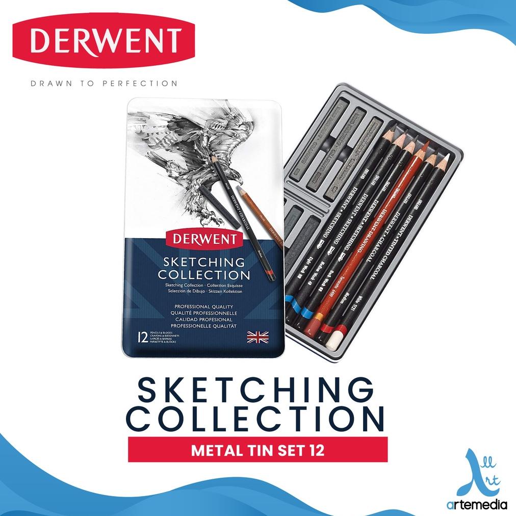 Jual Pensil Gambar Derwent Sketching Collection Pencil 12 Metal Tin Drawing | Shopee Indonesia