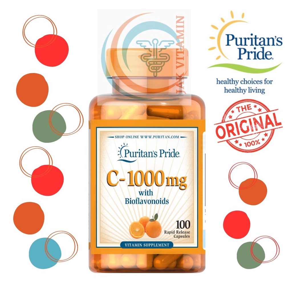 Jual Puritan Pride Vitamin C-1000mg with Bioflavonoids 100 Capsules ...
