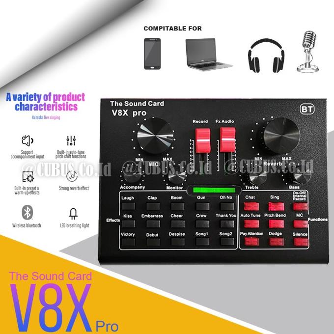 Jual SoundCard V8X Pro USB Headset Microphone Webcast Live Broadcast ...