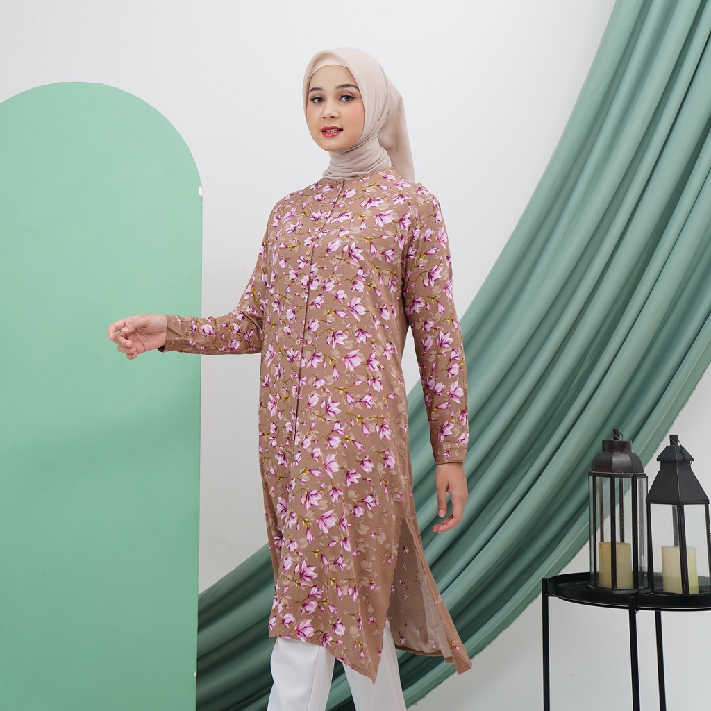 Jual LONG TUNIK RAYON VISCOSE PREMIUM BUSUI/TUNIK RAYON MOTIF TERBARU SERI 3 | Shopee Indonesia