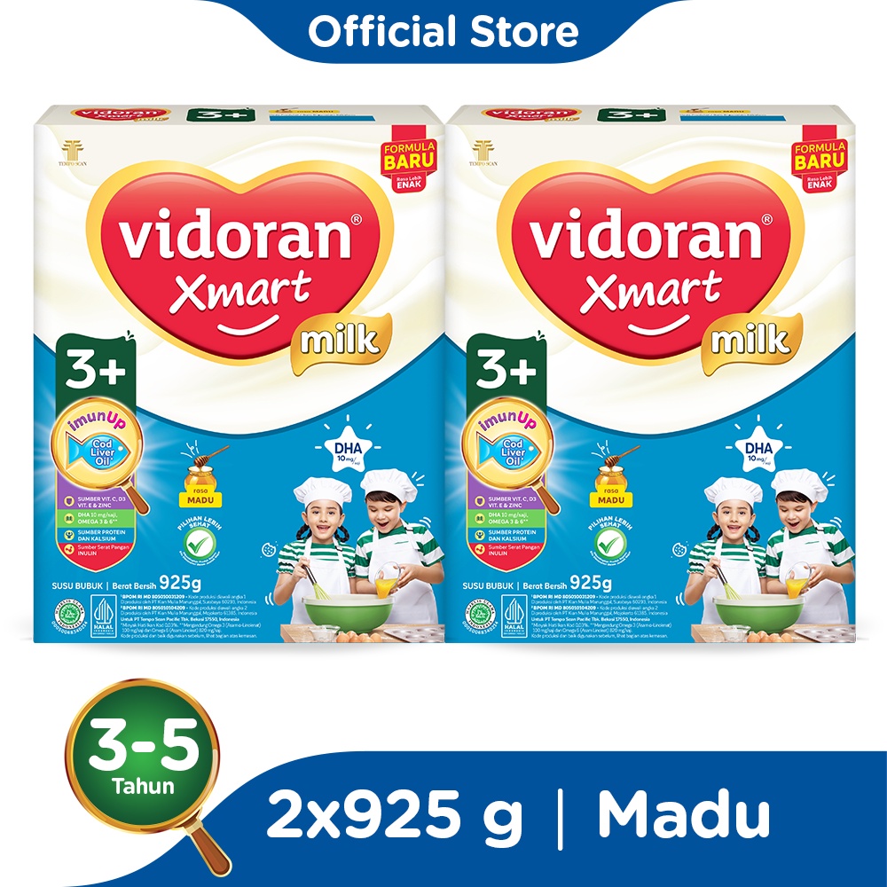 Jual vidoran Xmart 3+ All Variant 925gr Susu Formula Pertumbuhan Anak 3 ...