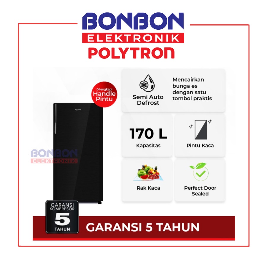Jual POLYTRON Kulkas 1 Pintu 170L PRA 17DMY Belleza 170 liter 17 DMY ...