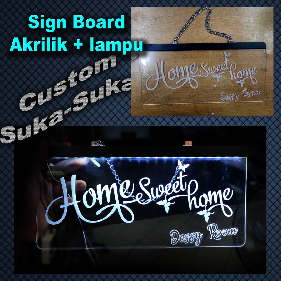 Jual Custom sign lampu Akrilik nama toko aesthetic-Akrilik custom ...