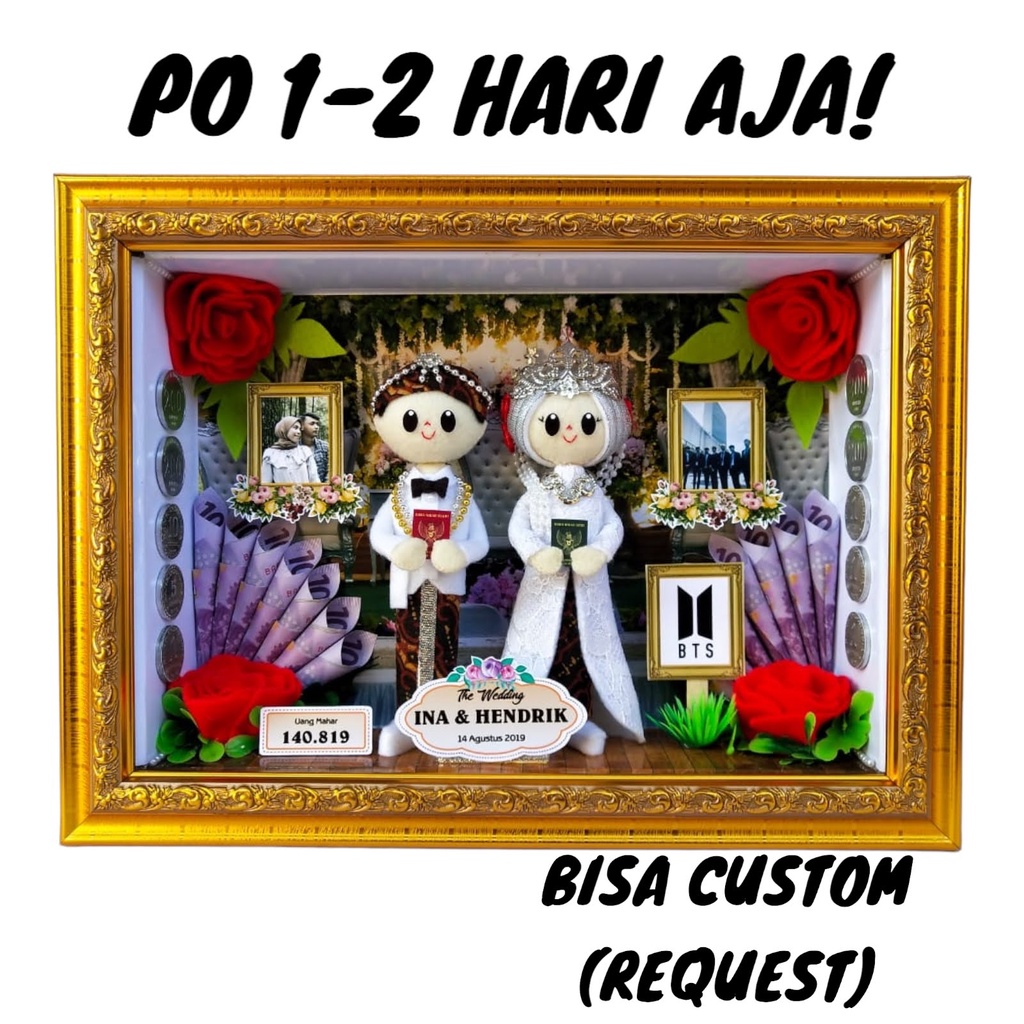Jual Mahar Nikah adat sunda Murah Frame 3D 21x30 Cm bonekaflanelku ...